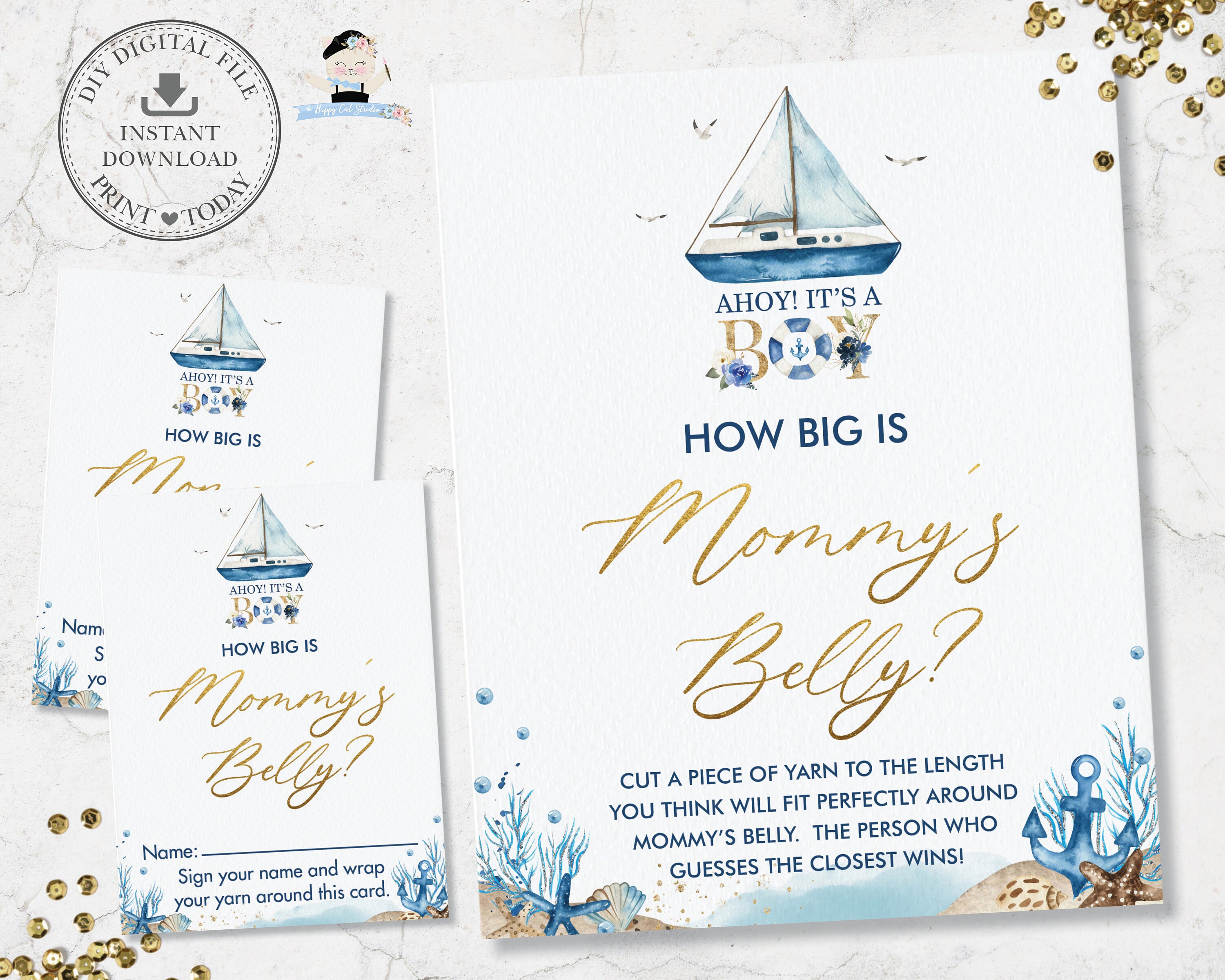 How Big is Mommy's Belly Sign Card INSTANT DOWNLOAD Chic - Etsy