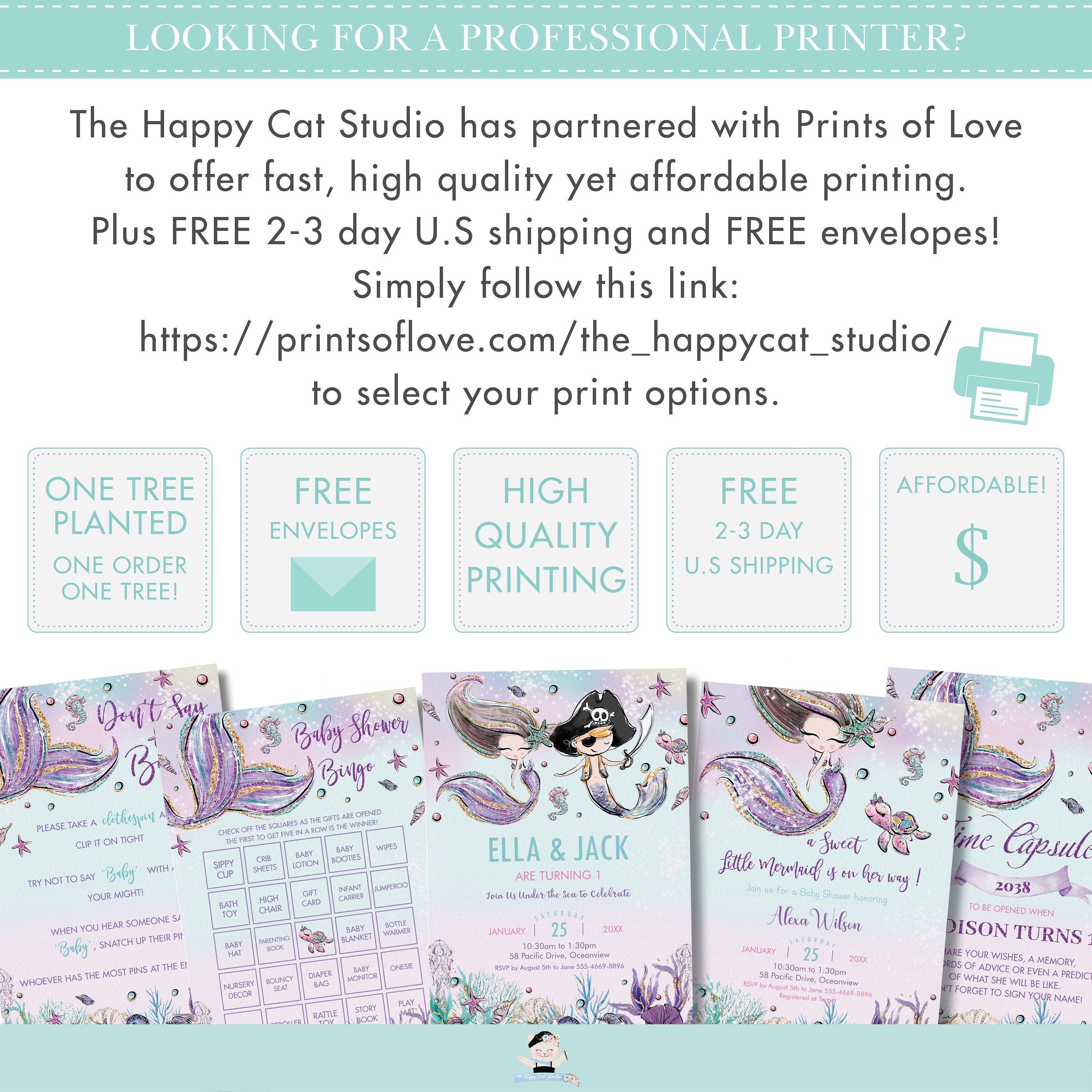 Mermaid Flag Banner EDITABLE TEMPLATE Chic Under the Sea | Etsy