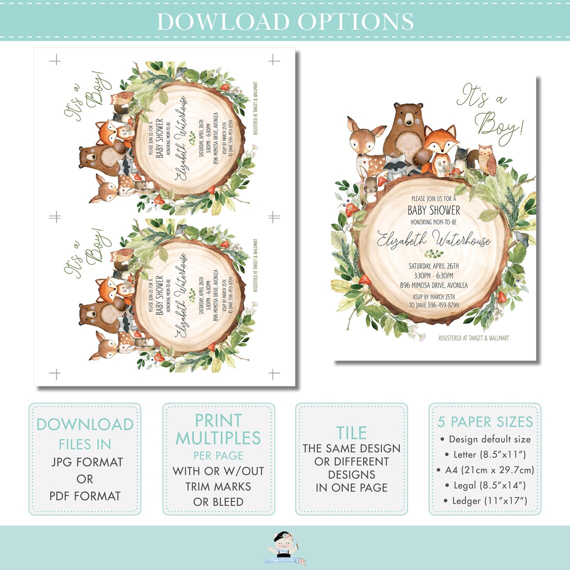 S'mores Invitation, EDITABLE TEMPLATE, Cute Kawaii Smore Birthday Party ...