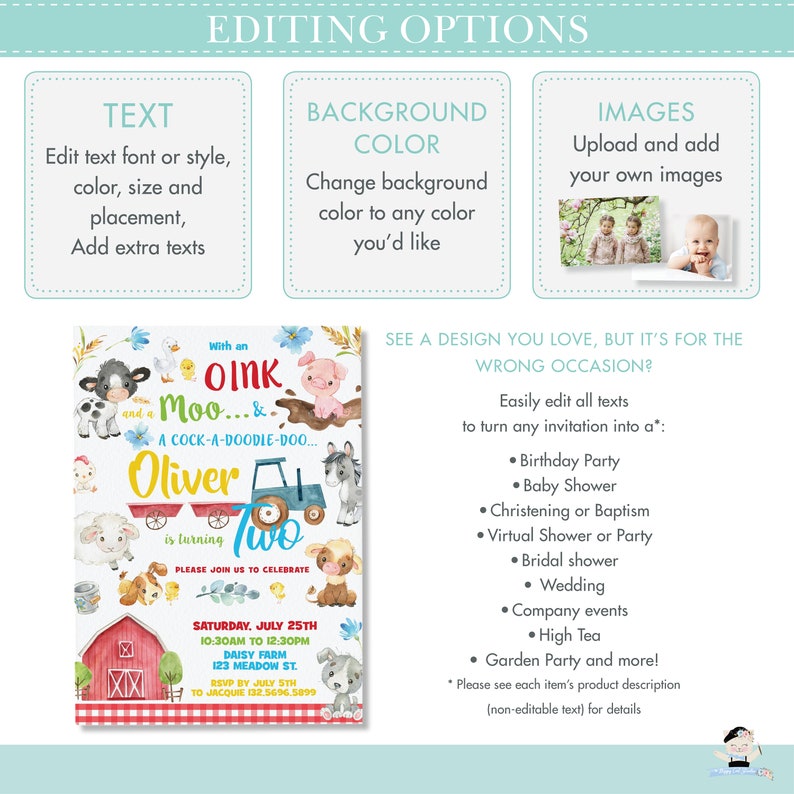 Cute Farm Animals Water Bottle Labels EDITABLE TEMPLATE | Etsy