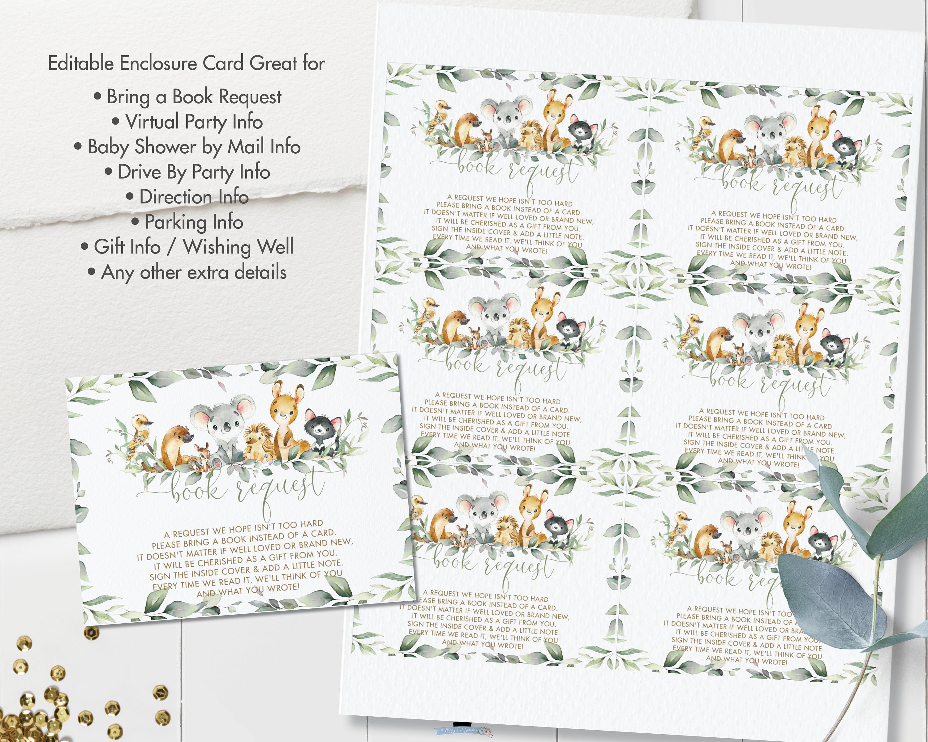 EDITABLE TEMPLATE Australian Animals Bring Books for Baby - Etsy Australia