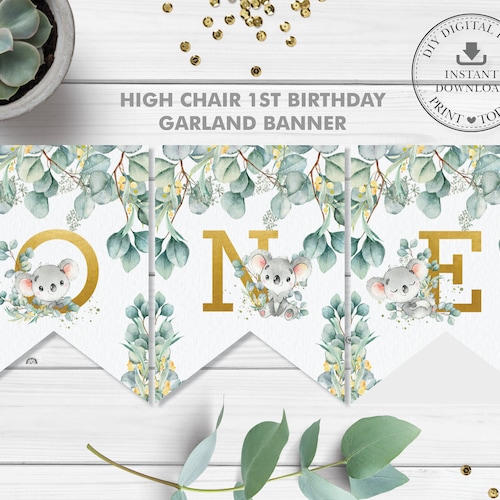 Koala Birthday Banner Party Bunting Australian Animal - Etsy