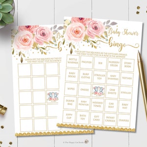 Elephant Baby Shower Bingo Game, Pre-filled and Blank Cards, Baby ...