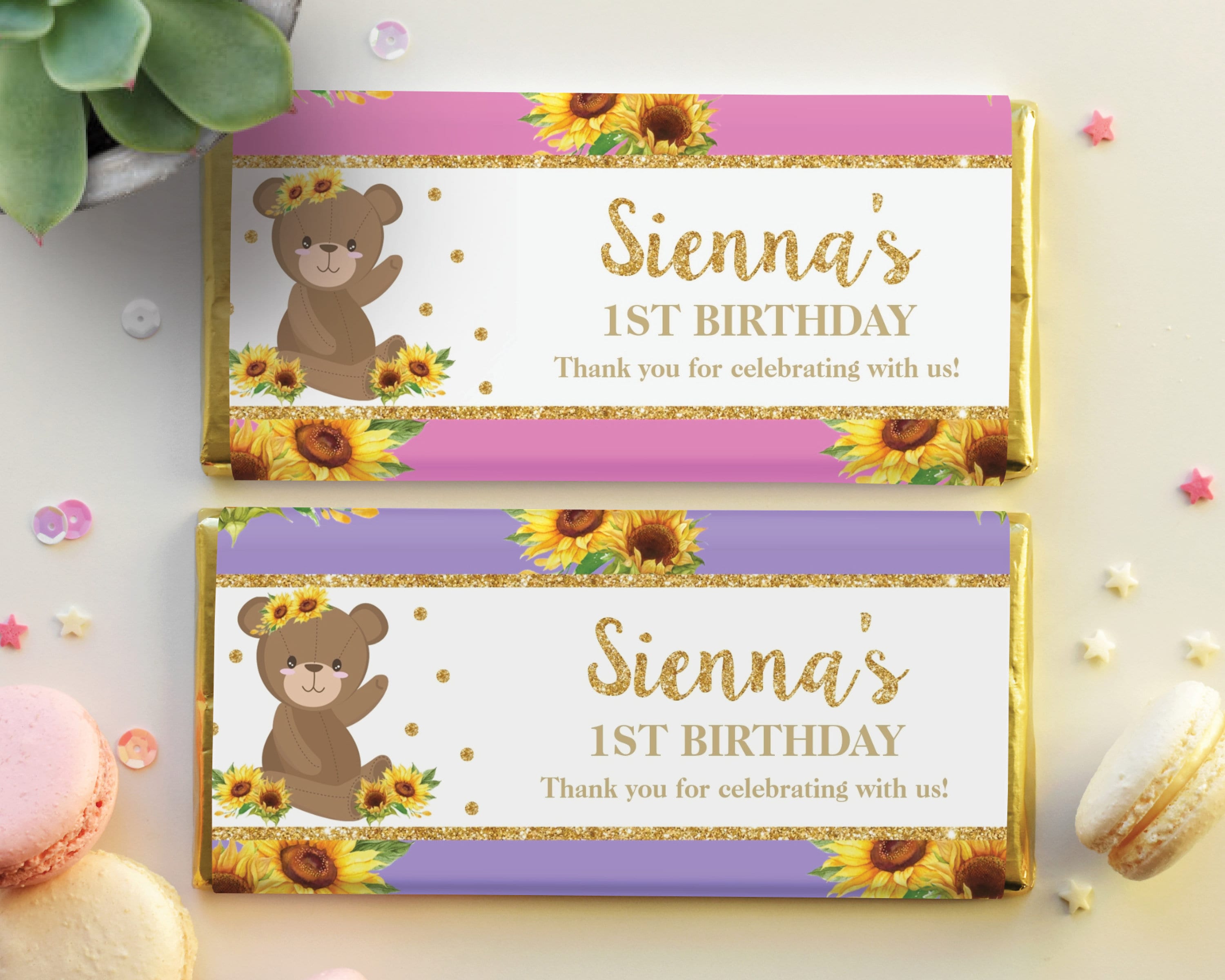 Teddy Bear Chocolate Bar Wrapper, EDITABLE TEMPLATE, Aldi Hersheys ...