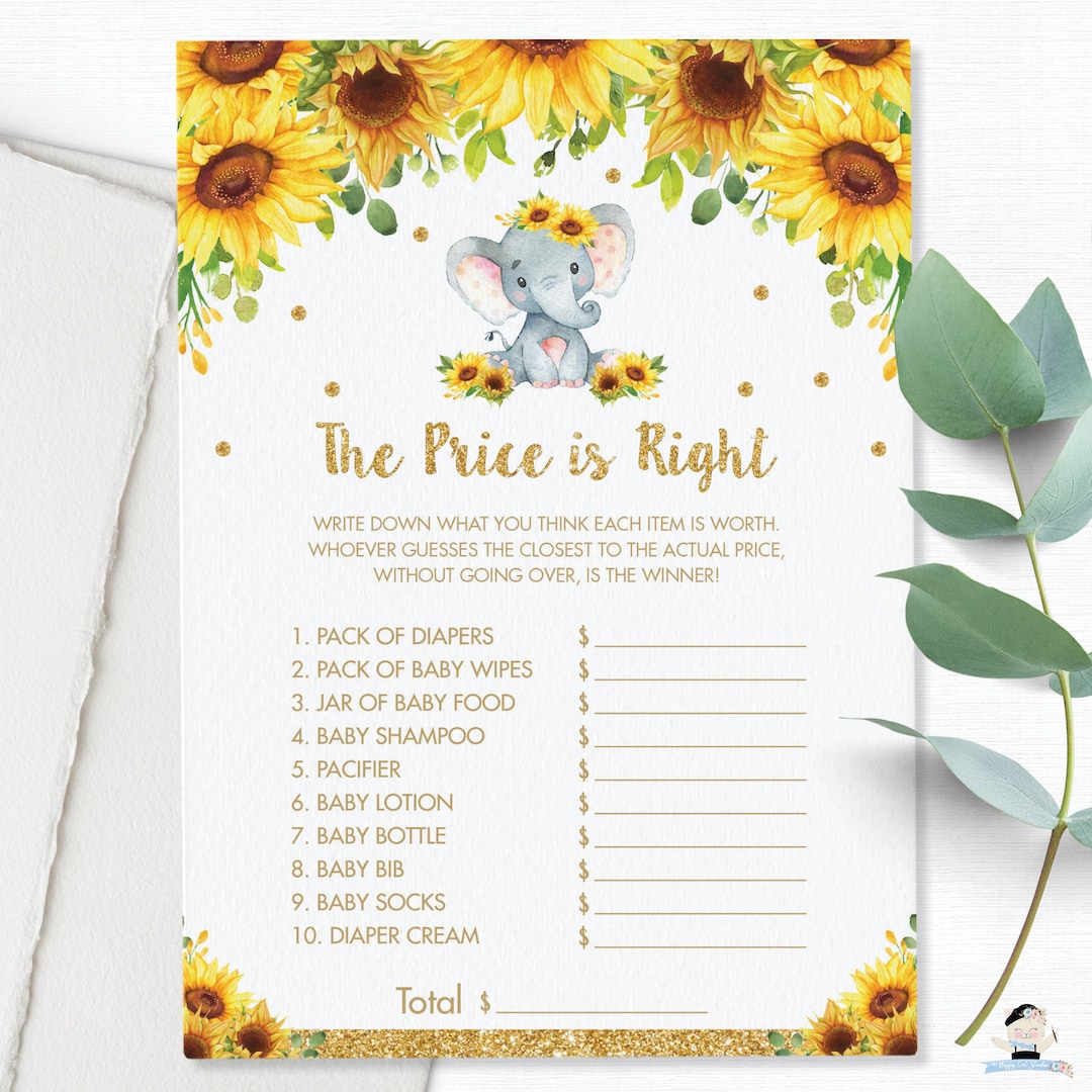 Fun the Price is Right Game, INSTANT DOWNLOAD, Rustic Chic Floral ...