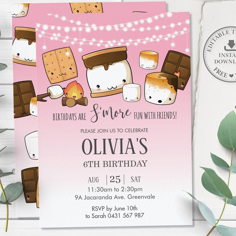 Smores Invitation - Etsy