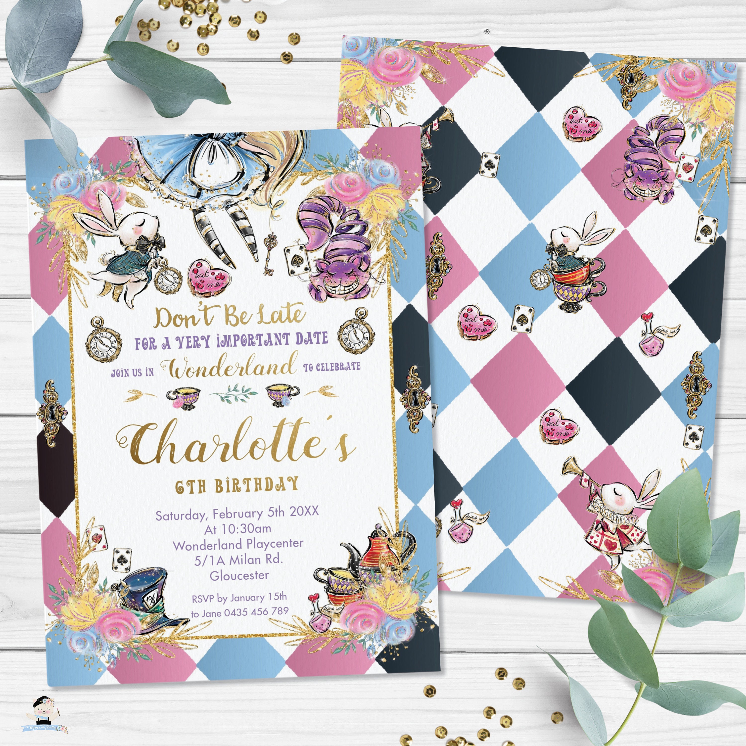 Poster Alice In Wonderland Invitation