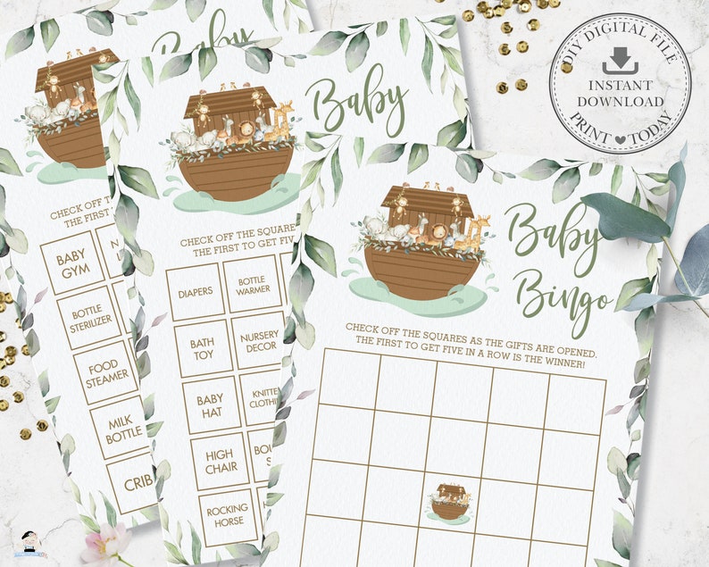 Noah's Ark Baby Shower Game Bundle 8 GAMES Find Guest - Etsy