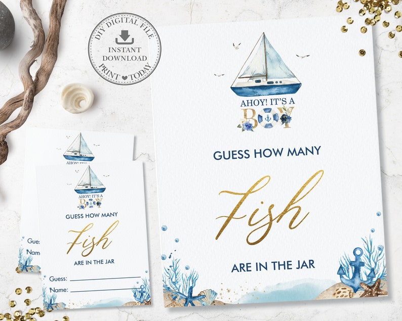 Guess How Many Fish Are in the Jar Game INSTANT DOWNLOAD - Etsy