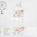 Blush Floral Water Bottle Labels, EDITABLE TEMPLATE, Pink Roses Flowers ...