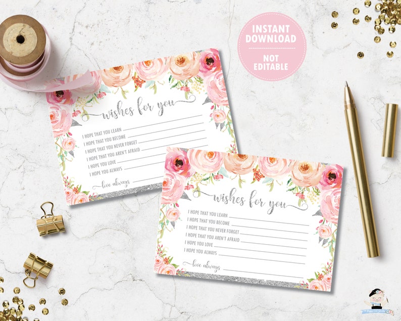 EDITABLE Floral Time Capsule Sign With Message Card Wishes for - Etsy