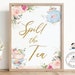 Spill the Tea Sign, INSTANT DOWNLOAD, Vintage Tea Cups Teapot Pink ...