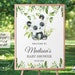 Cute Panda Bear Welcome Sign EDITABLE TEMPLATE Greenery Gender Neutral ...