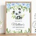 Panda Welcome Sign, EDITABLE TEMPLATE, Diy Blue Floral Greenery Cute ...