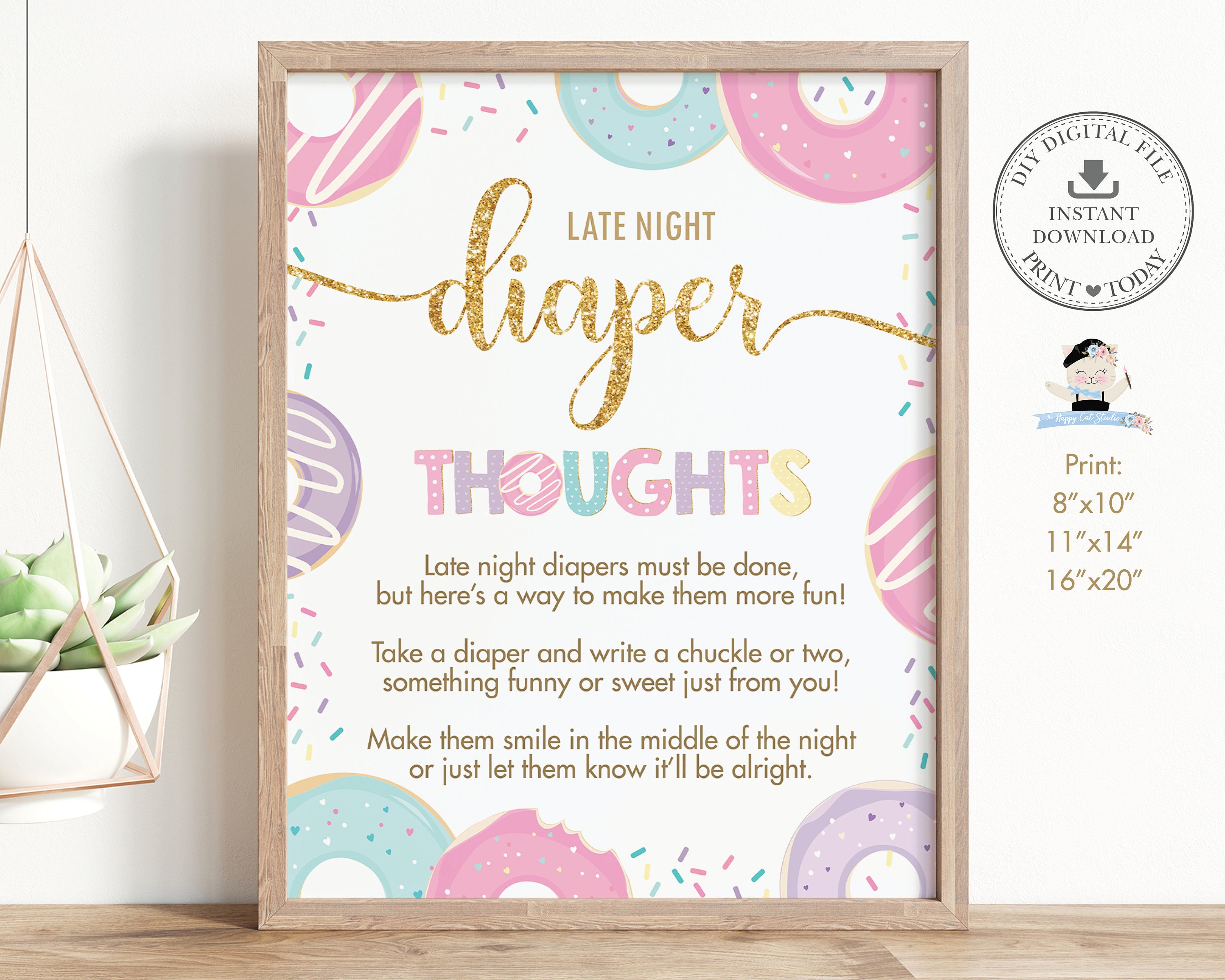 Late Night Diaper Thoughts Sign INSTANT DOWNLOAD Pastel - Etsy