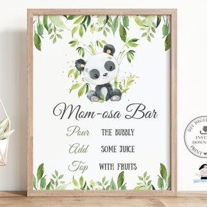 Cute Baby Panda Mom-osa Bar Sign, INSTANT DOWNLOAD, Momosa Mimosa Bar ...