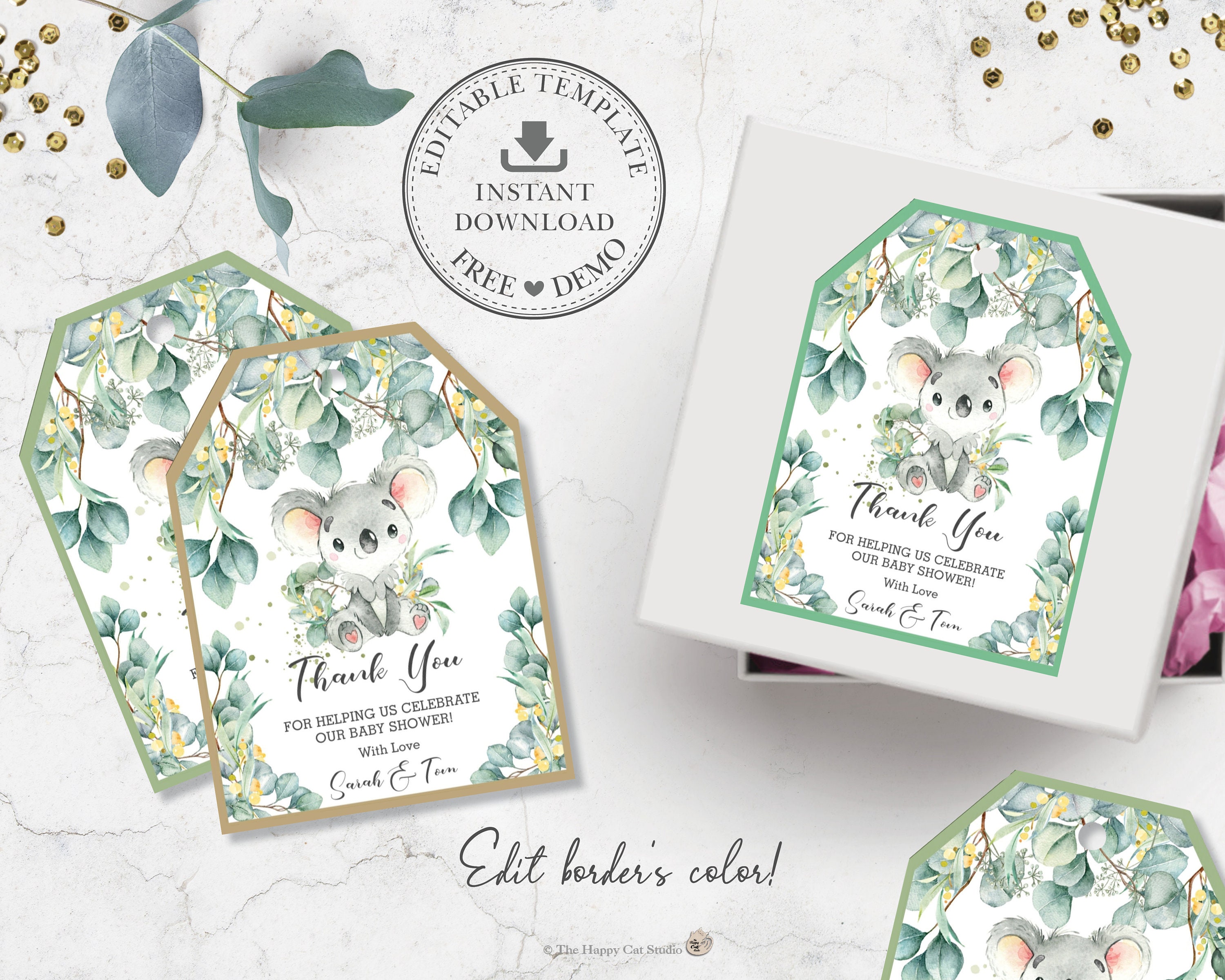 Invitations & Announcements Australian Thank you Tags Koala gift tags ...