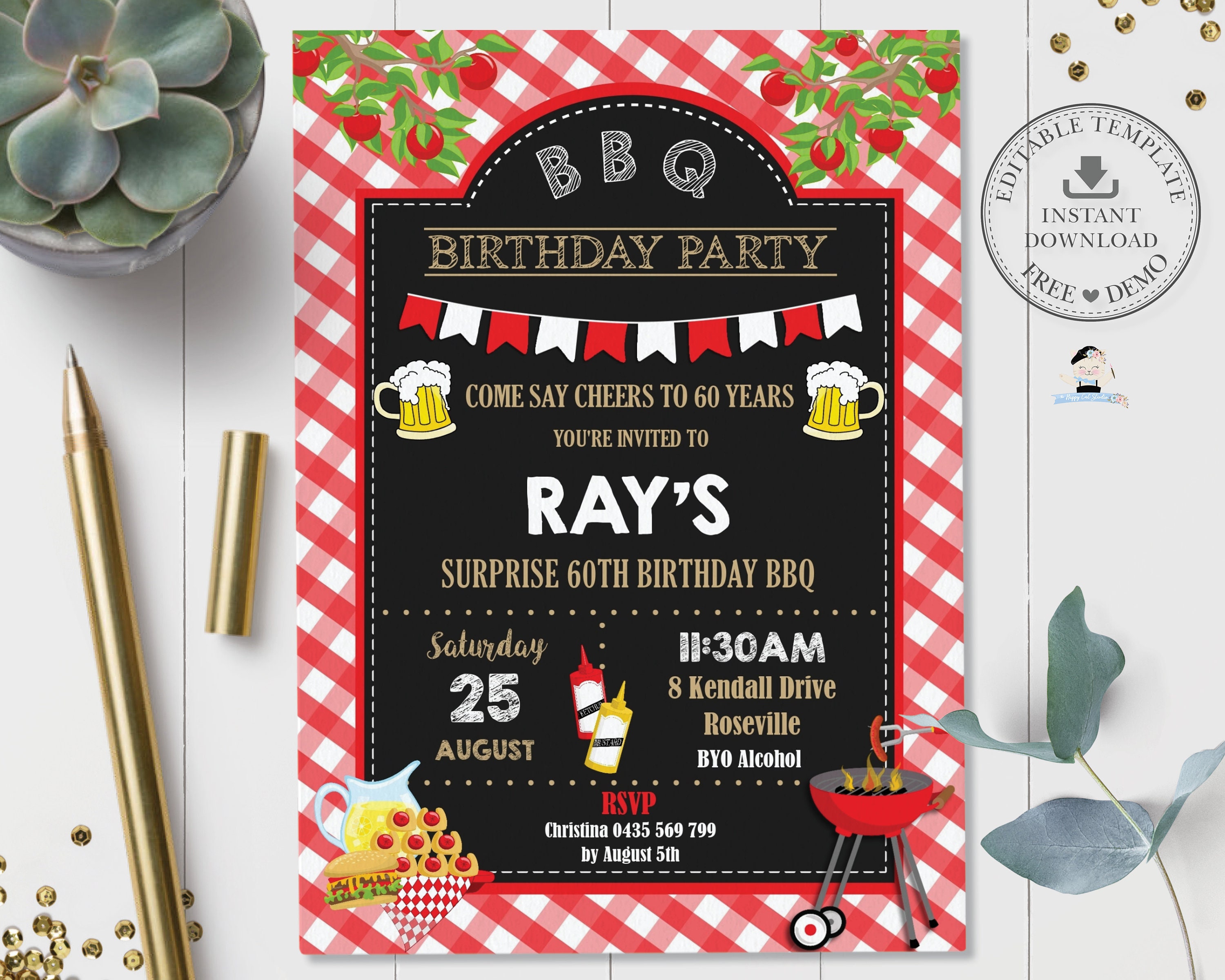 Backyard Bbq Invitation Template