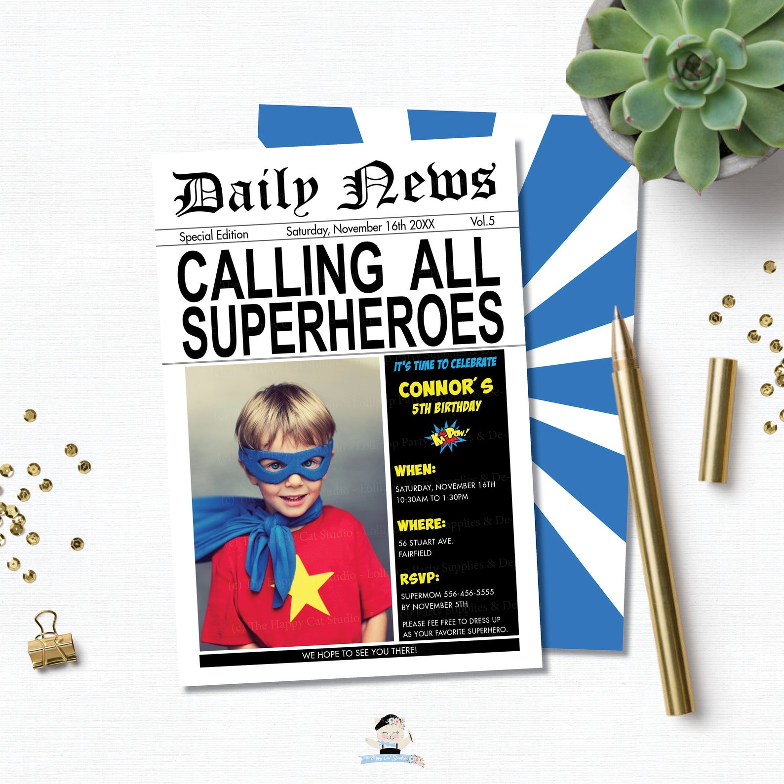 Superhero Invitation EDITABLE TEMPLATE Instant Download | Etsy