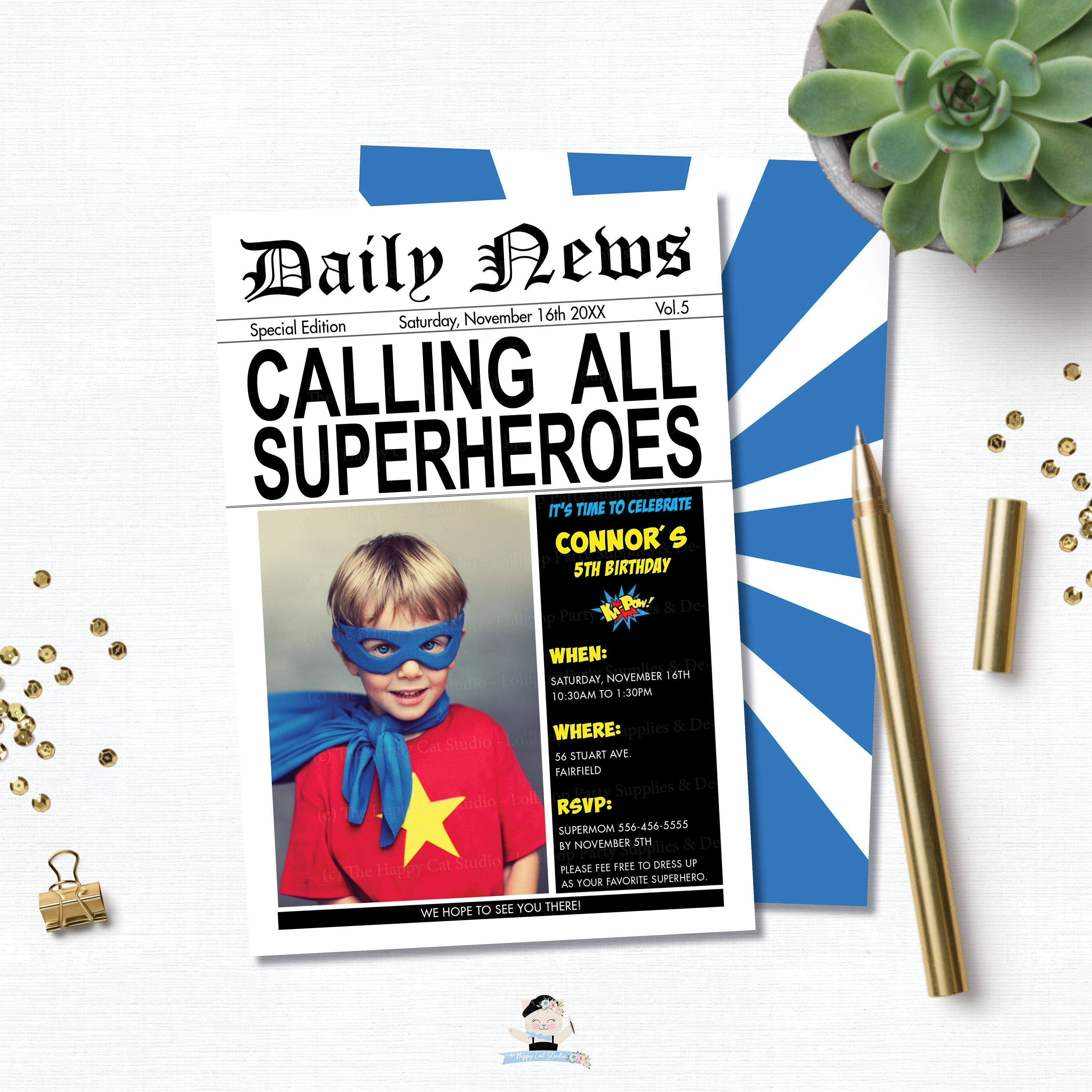 Superhero Invitation EDITABLE TEMPLATE Instant Download | Etsy