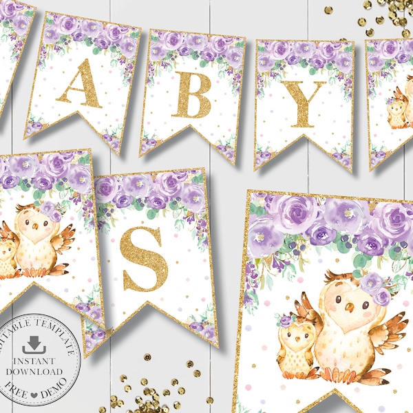 Owl Baby Shower Banner - Etsy