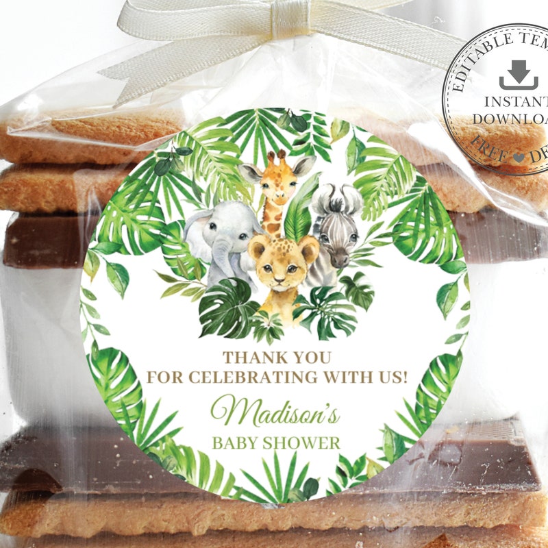 Baby Jungle Birthday Labels - Etsy UK