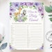 Name the Baby Animal Game, INSTANT DOWNLOAD, Purple Floral Jungle ...