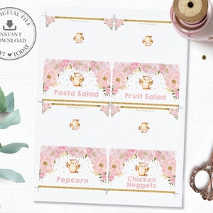 EDITABLE TEMPLATE Owl Food Tents, Food Labels, Place Cards, 1st ...