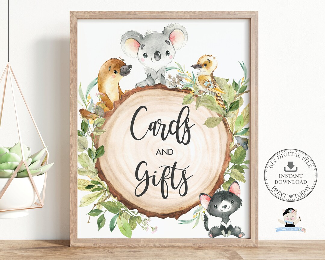 Australian Animals Cards and Gifts Sign Printable, INSTANT DOWNLOAD ...