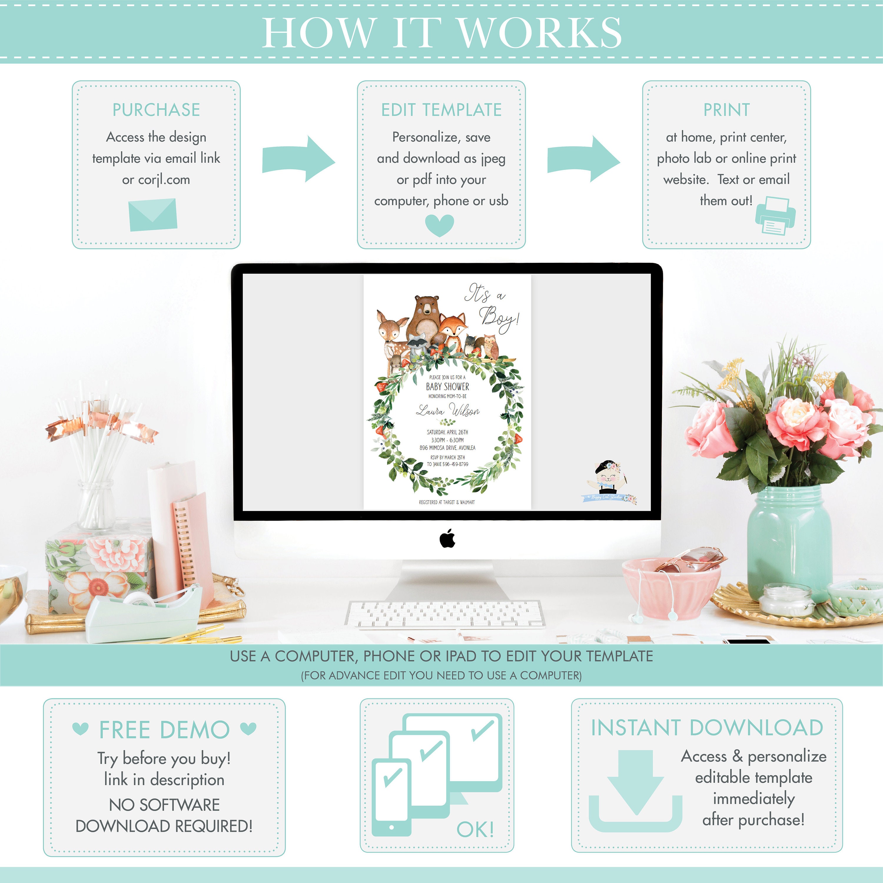 Nursery Rhyme 1st Birthday Invitation, EDITABLE TEMPLATE, Turning One ...