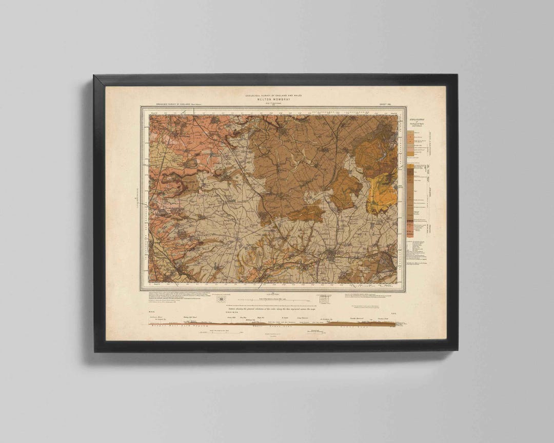Map of Melton Mowbray } old Geological Chart - Etsy