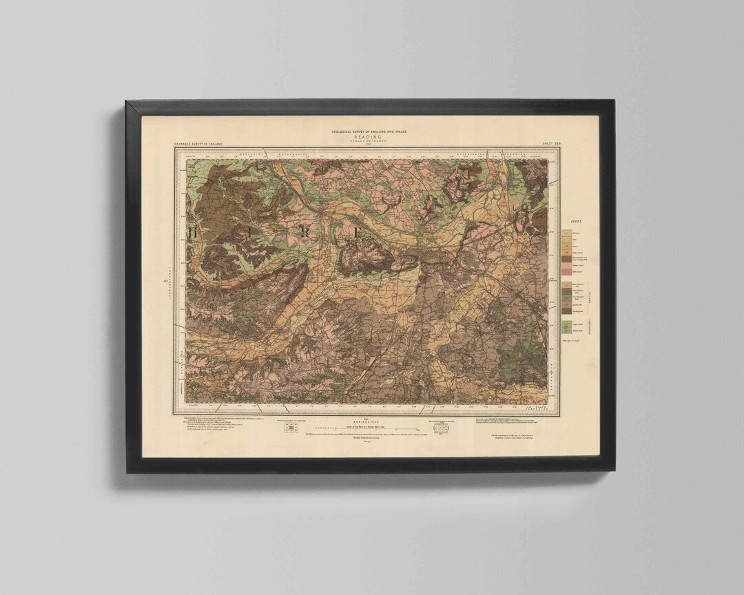 Map of Reading } old Geological Chart - Etsy
