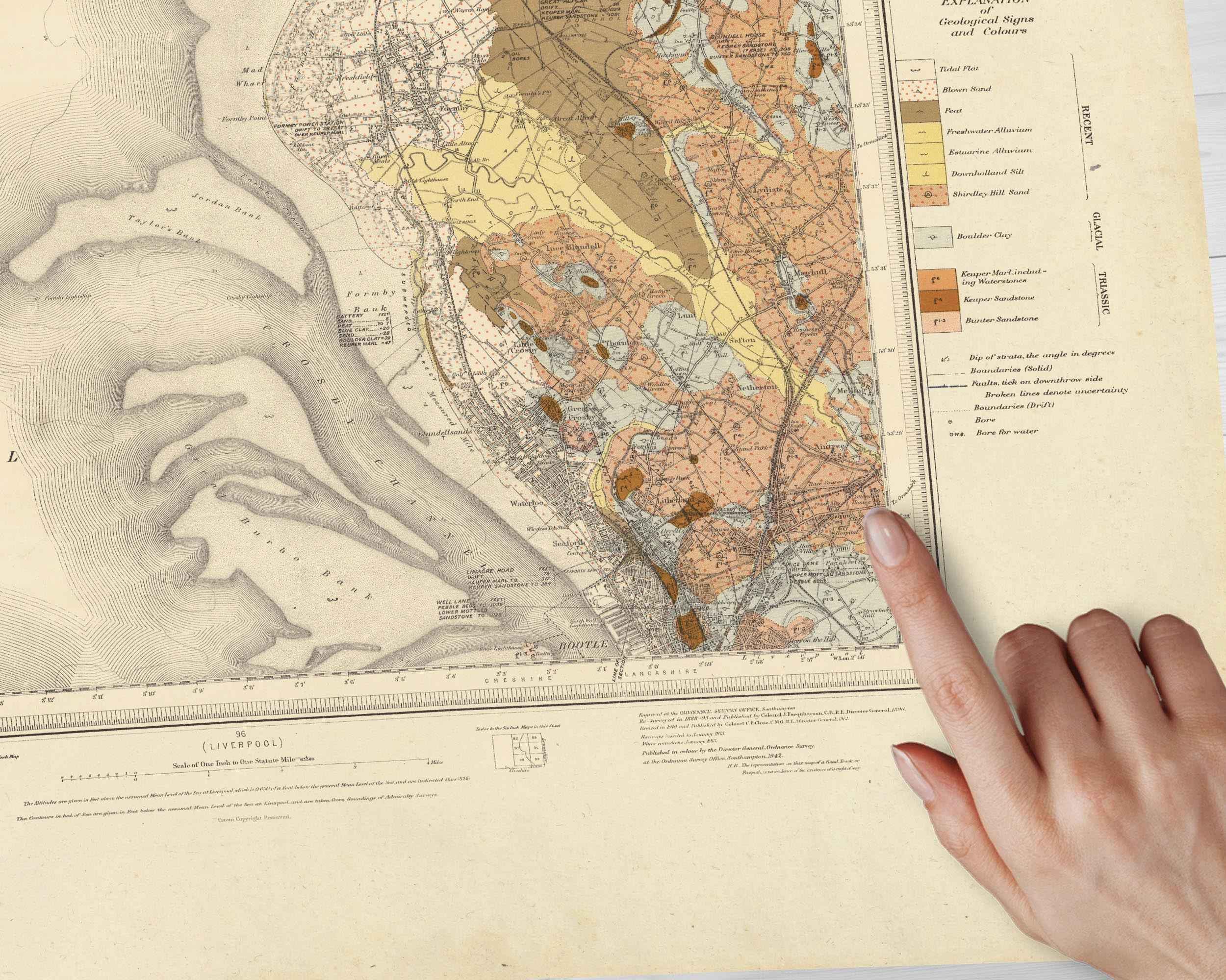 Map of Formby } old Geological Chart - Etsy