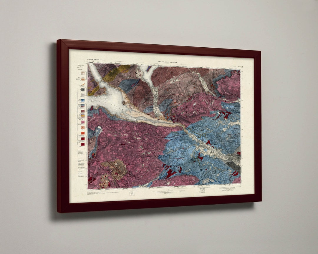 Map of Glasgow } glasgow City, Tradeston, Anwoth Geology - Etsy