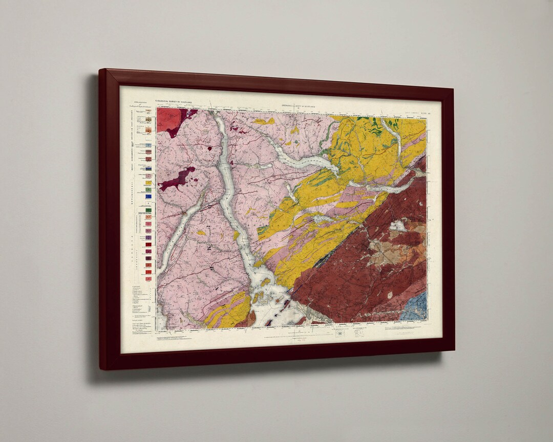 Loch Lomond Old Geological Map | rowardennan, Tarbet, Luss - Etsy