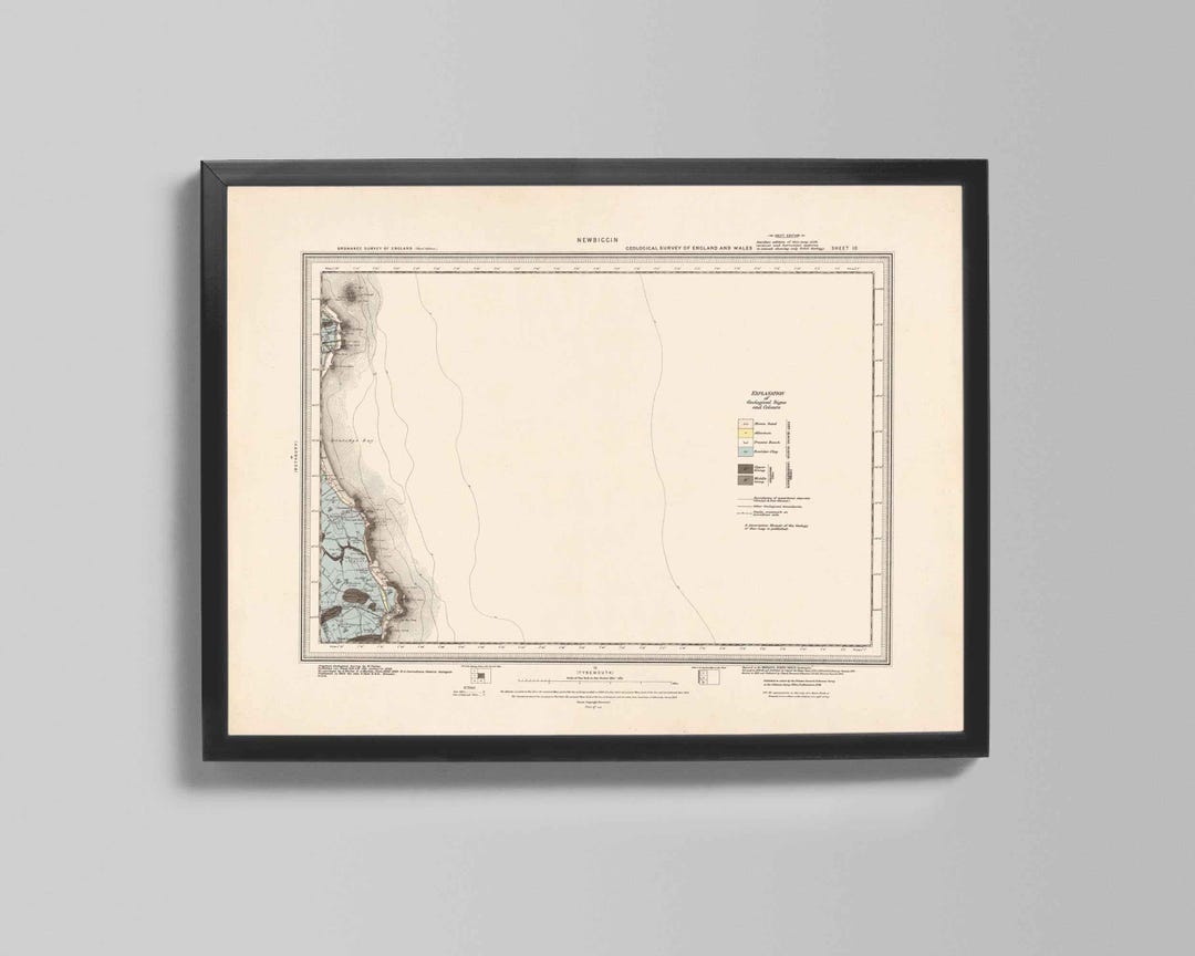 Map of Newbiggin } old Geological Chart - Etsy Australia