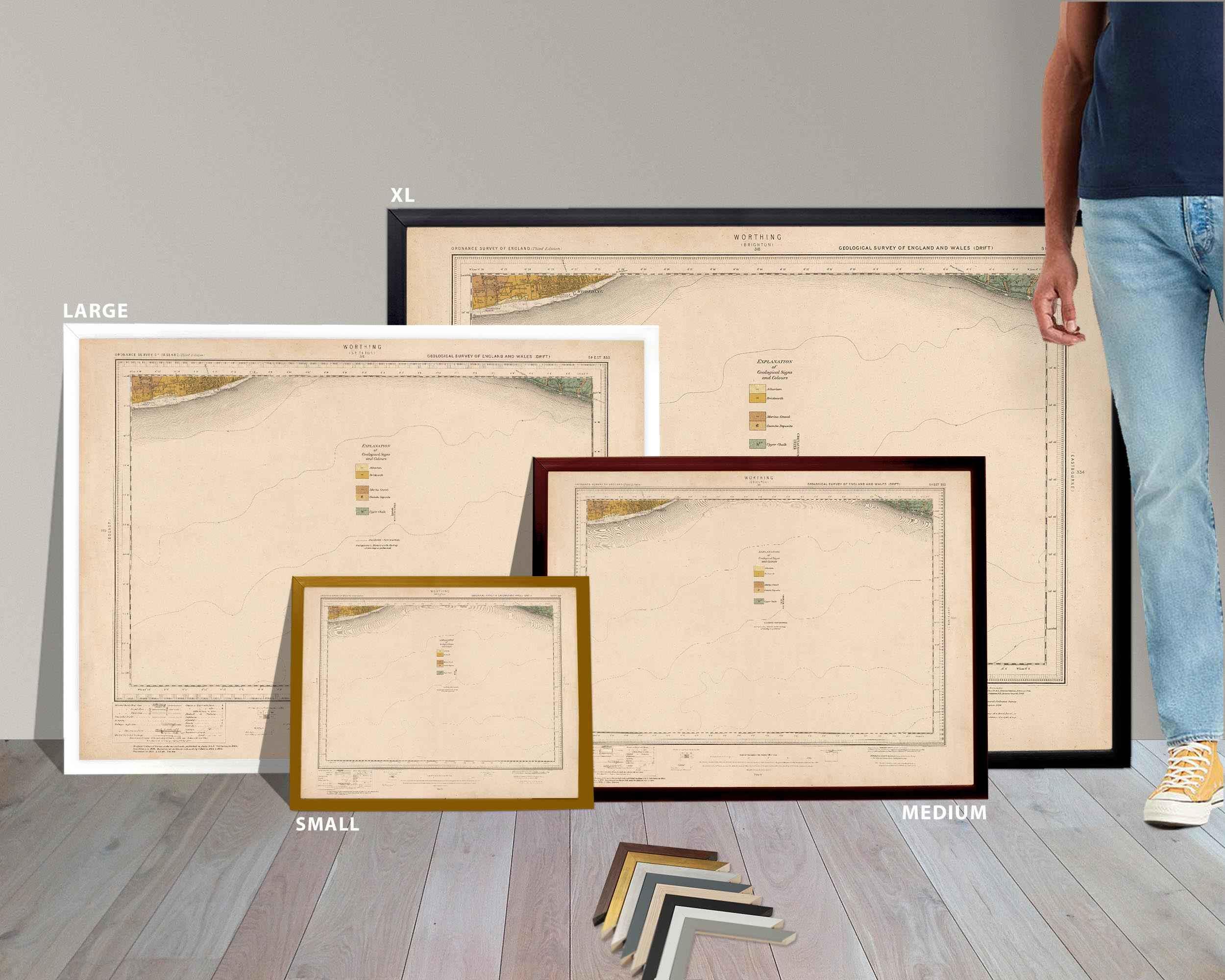 Map of Worthing } old Geological Chart - Etsy