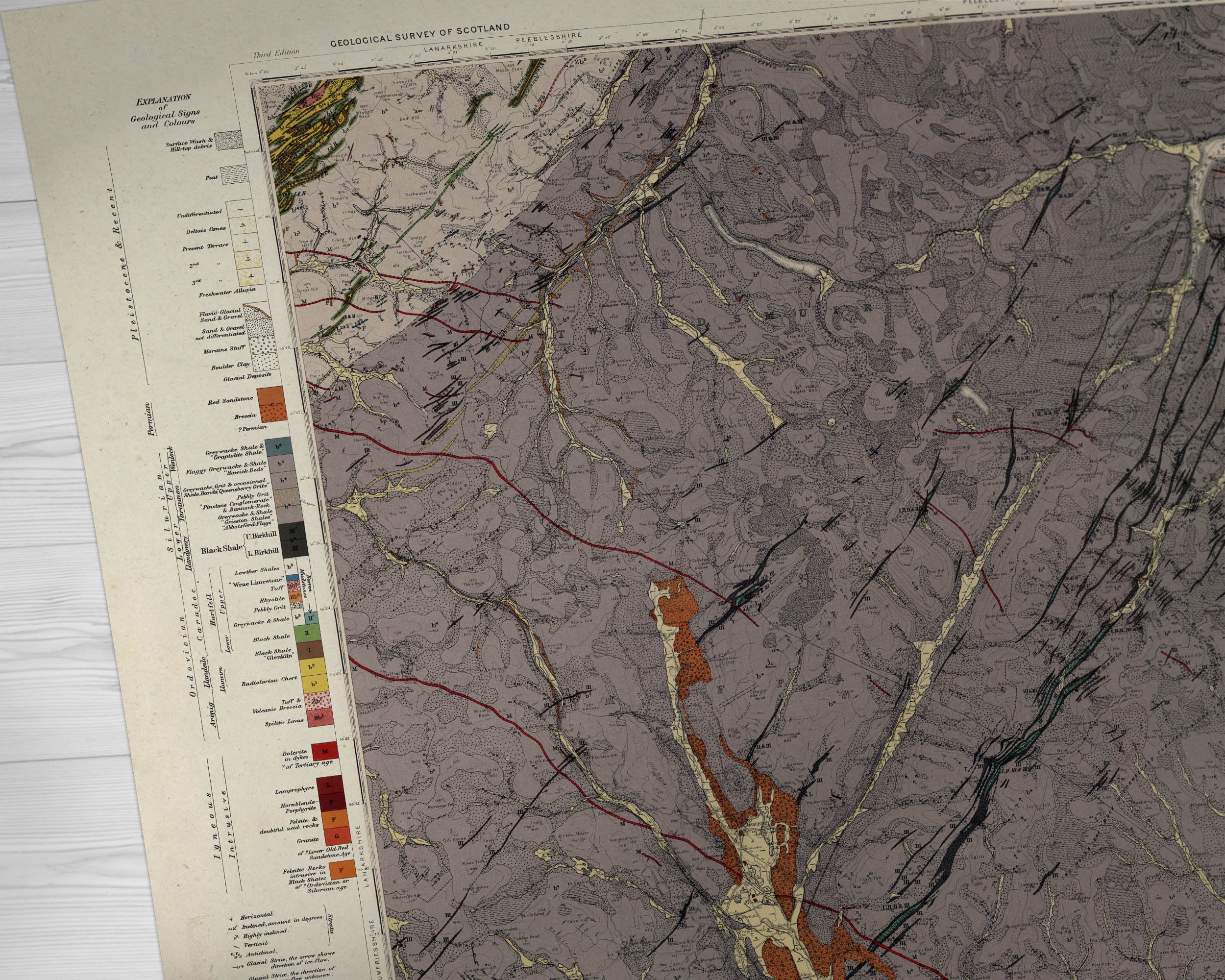 Old Moffat Geological Map Moffat,beattock,lochwood Mains,lochwood ...