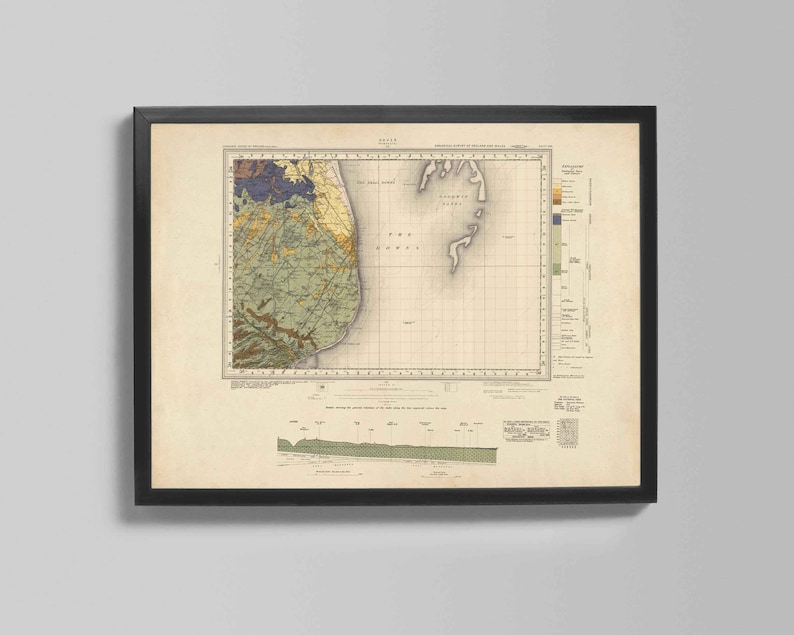 Map of Dover } old Geological Chart - Etsy Canada