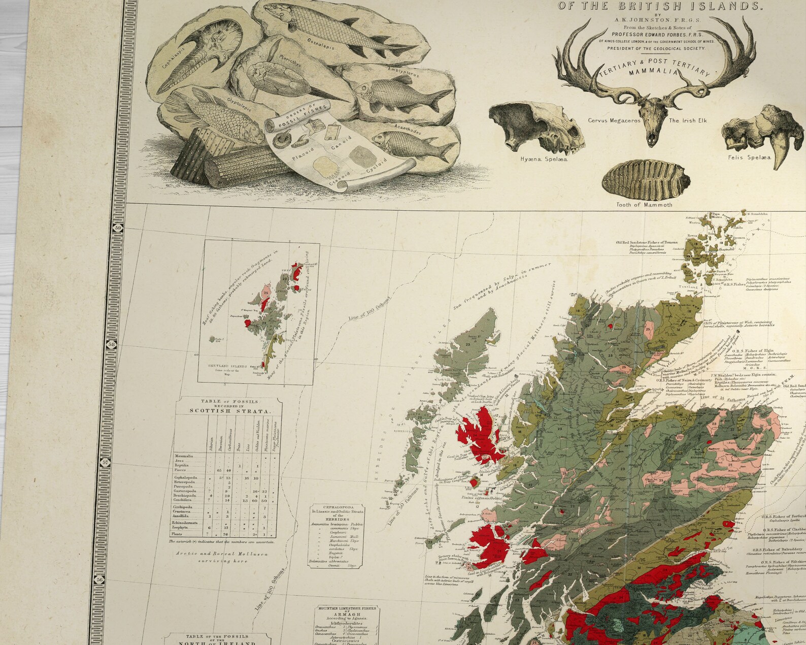 Antique Map of Great Britain 1848, Scotland Map, England Old Map ...