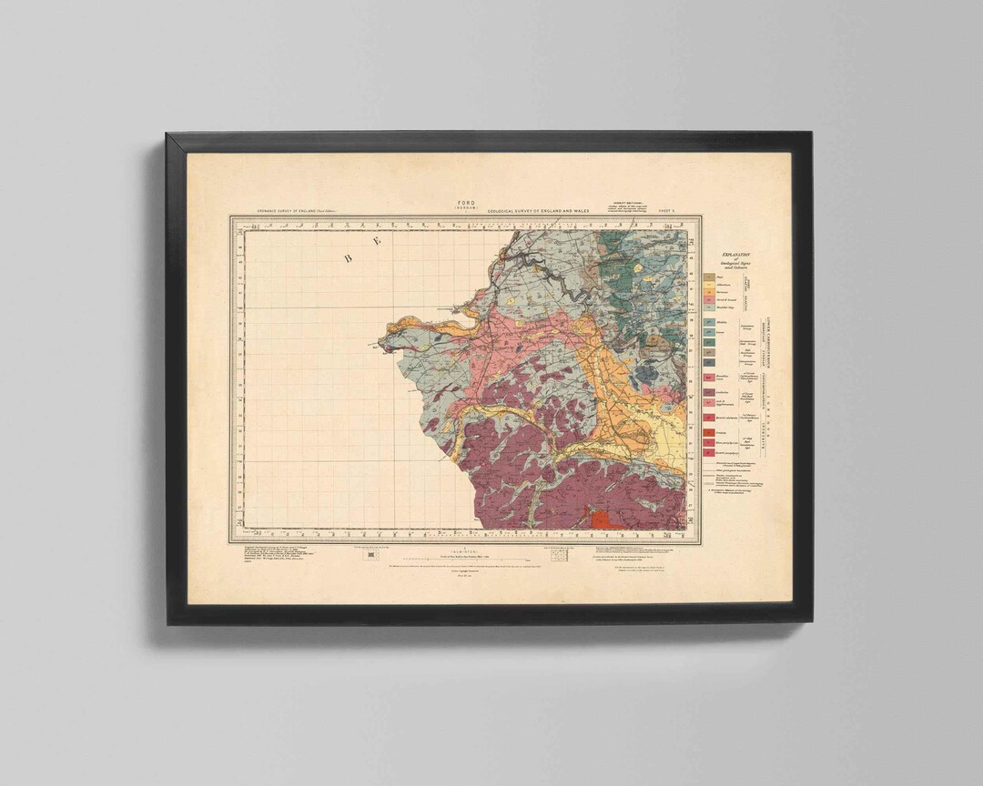 Map of Ford } old Geological Chart - Etsy