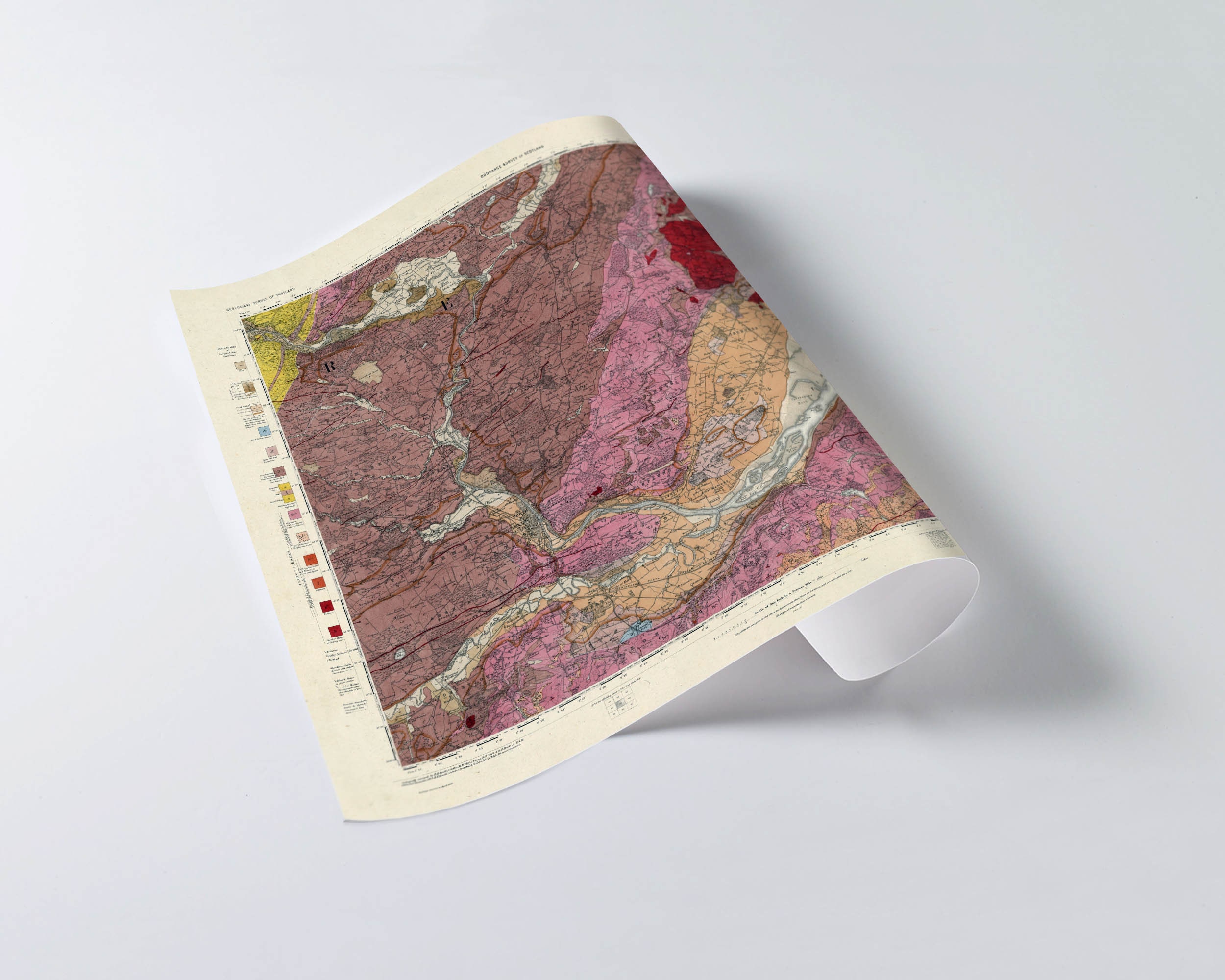 Old Perth Geological Map Perth,new Scone,kinfauns,luncarty,tayside ...