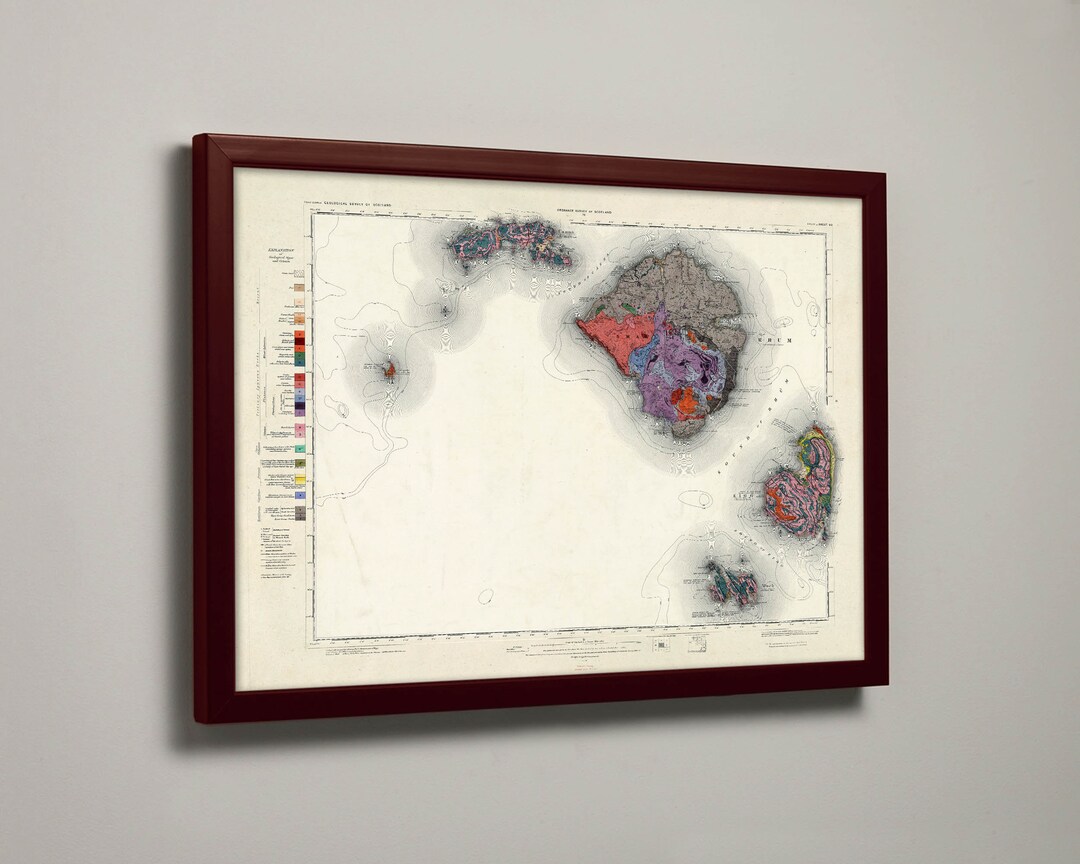 Rhum Old Geological Map | dibidil, Glendibadle, Cleadale - Etsy