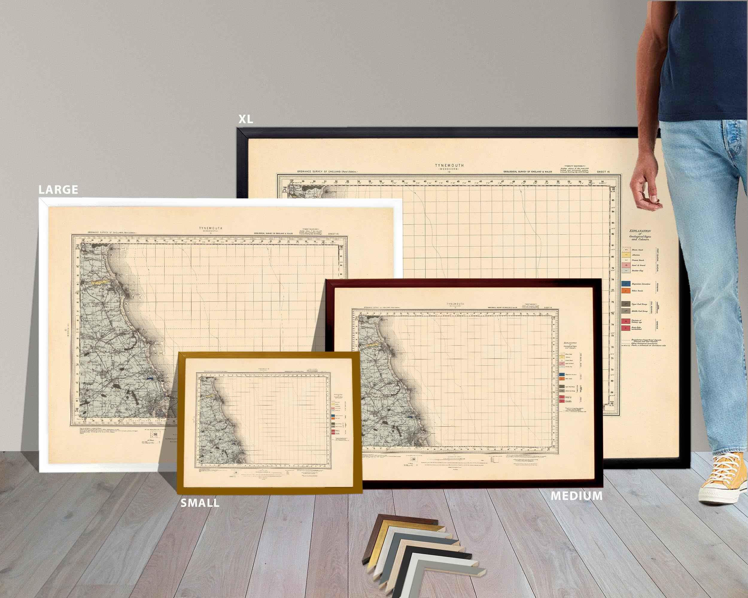 Map of Tynemouth } old Geological Chart - Etsy