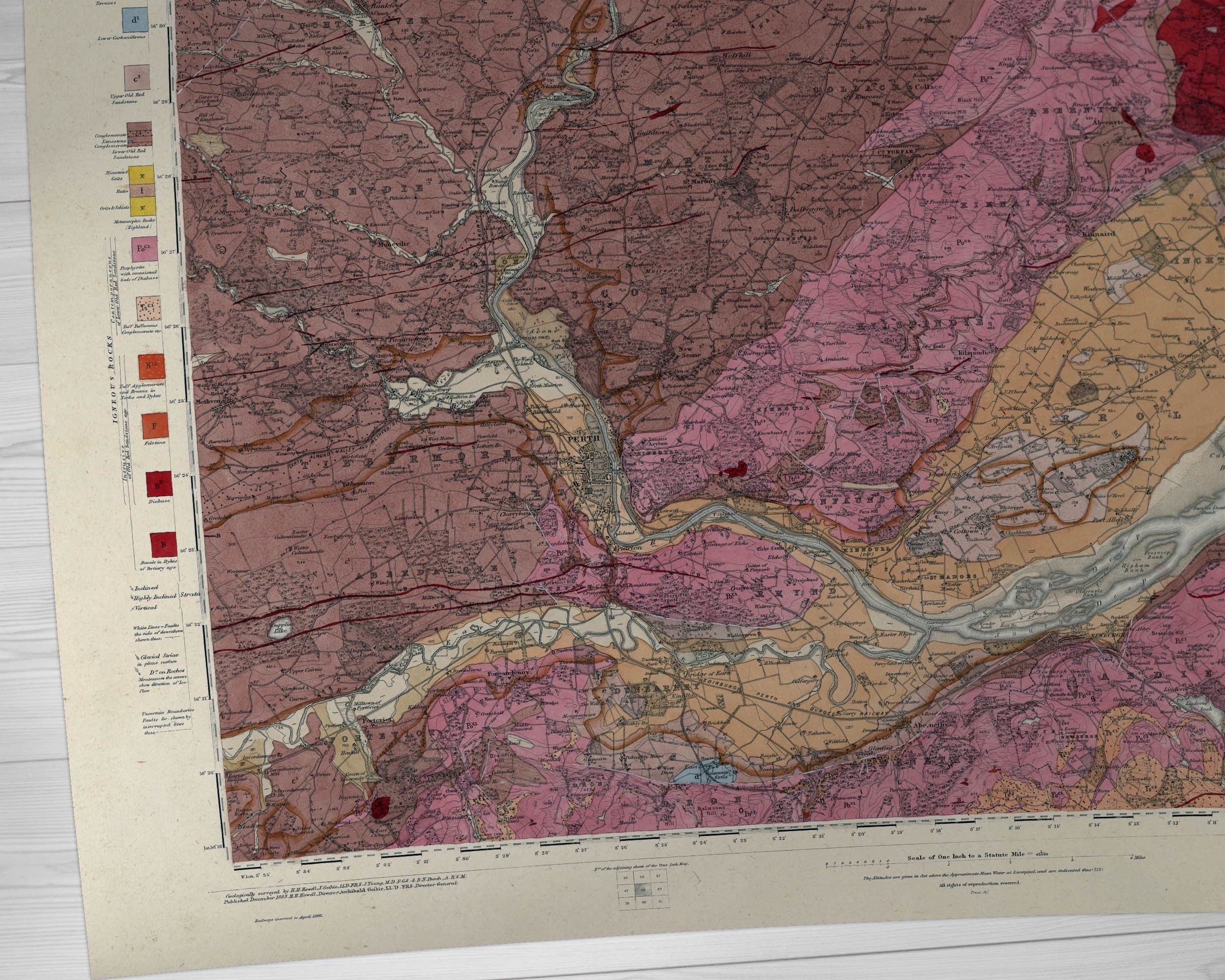 Old Perth Geological Map Perth,new Scone,kinfauns,luncarty,tayside ...