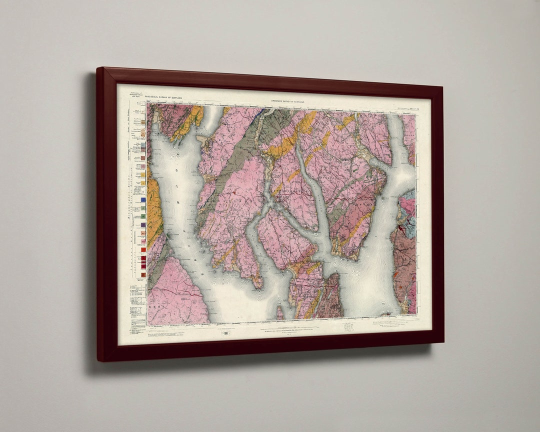 Map of Rothesay } rothesay, Port Bannatyne, Kamesburgh Geology - Etsy