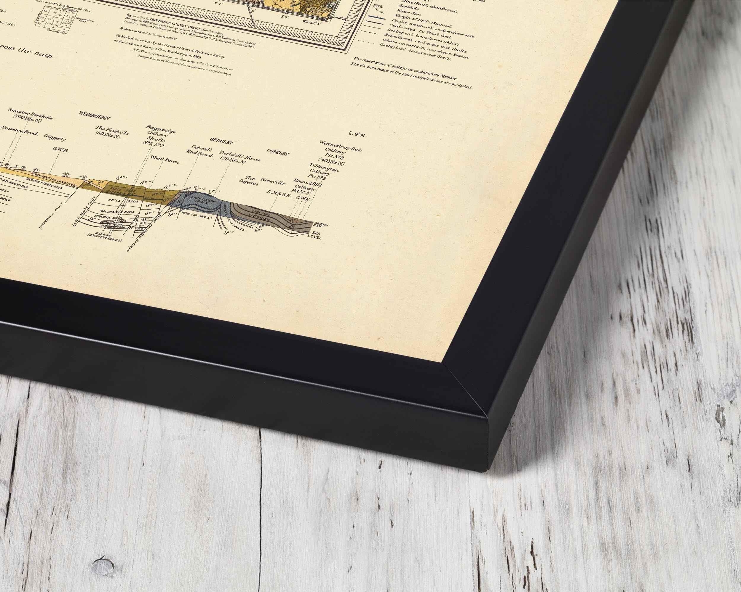 Map of Dudley } old Geological Chart - Etsy UK