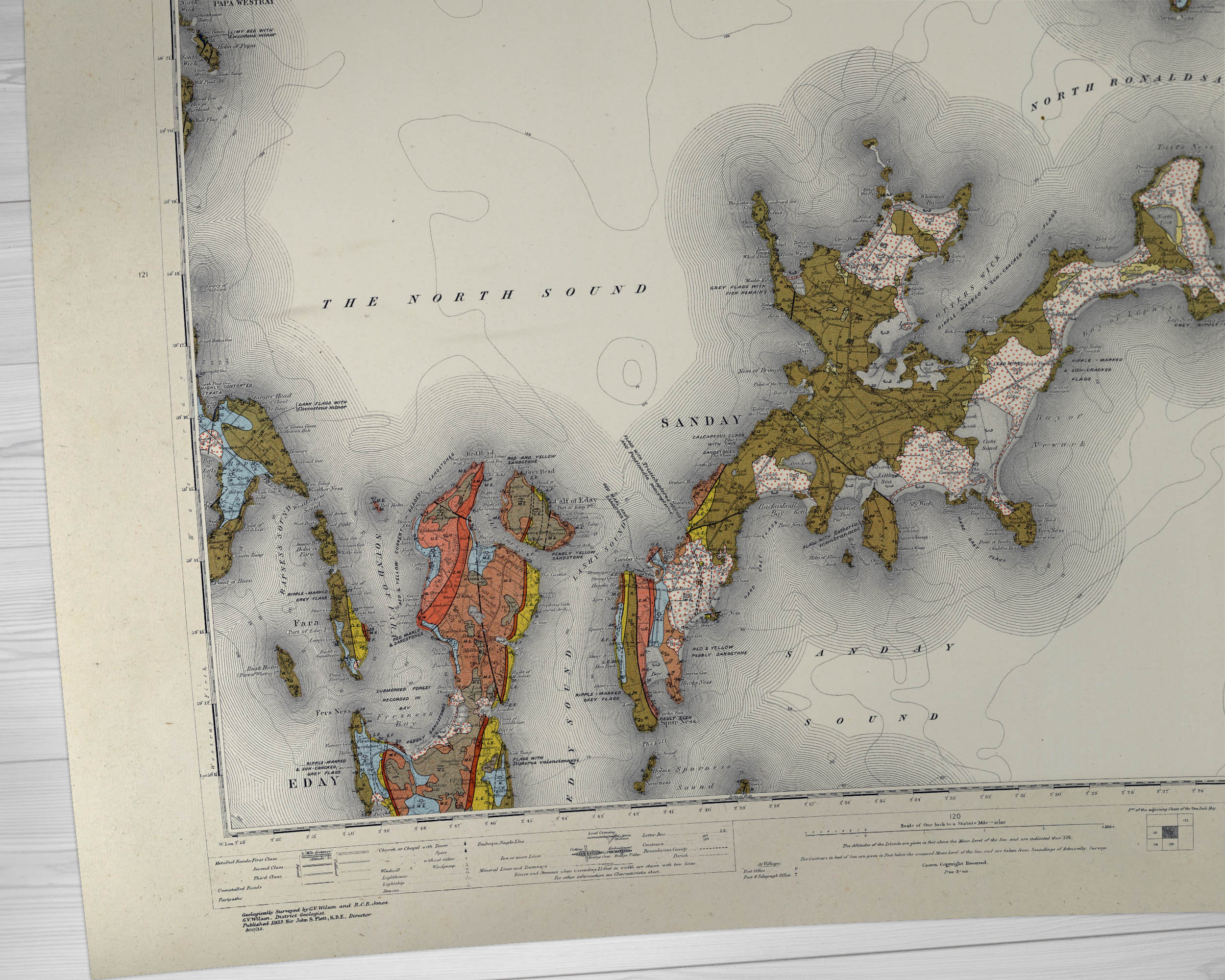 Old Sanday Geological Map Tarbertdibidilglendibadle - Etsy