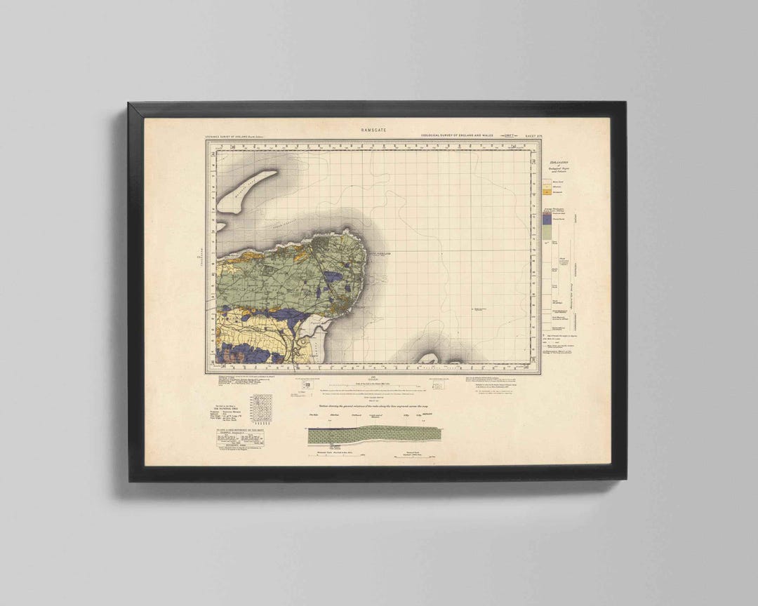 Map of Ramsgate } old Geological Chart - Etsy