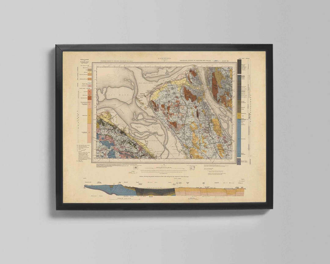 Map of Liverpool } old Geological Chart - Etsy Australia